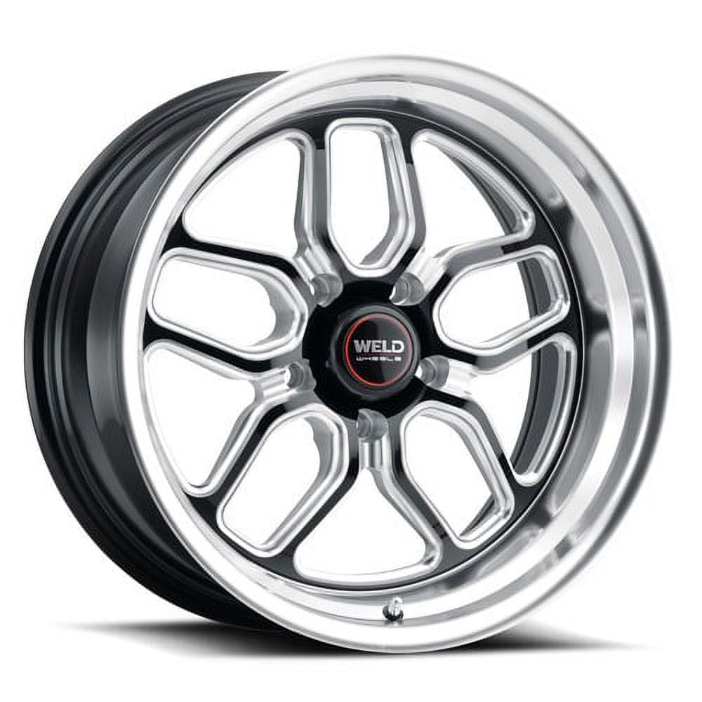 18x9.5 WELD Performance S107 Laguna Gloss Black and Milled Wheel 5x4.75 ...
