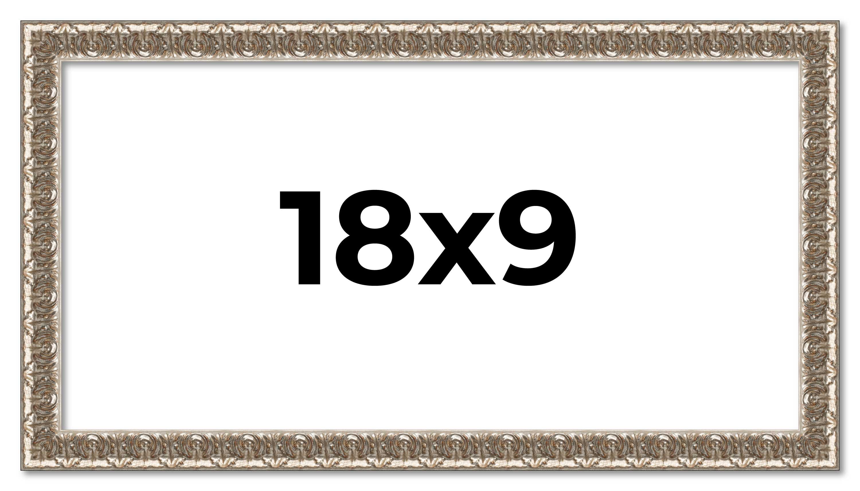 18x9 Frame Silver Versailles Ornate Solid Wood Picture Frame | 1 Inch ...
