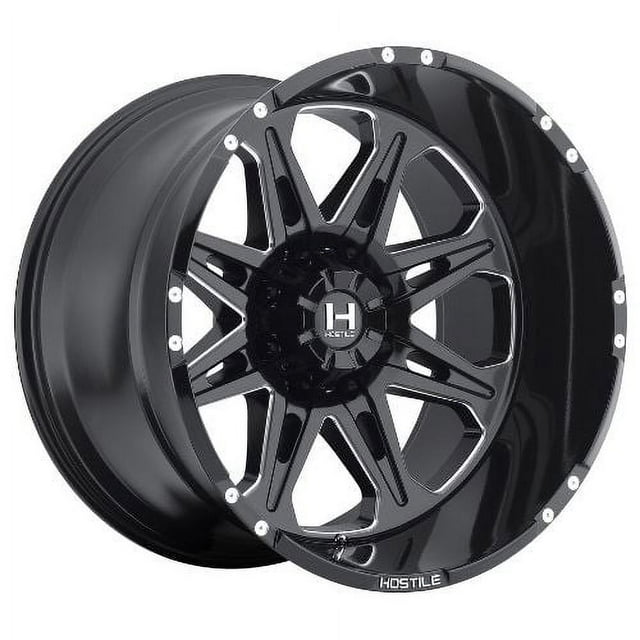 18x9 Hostile H102 Havoc Blade Cut (Blk Milled) Wheel 8x6.5 (0mm ...