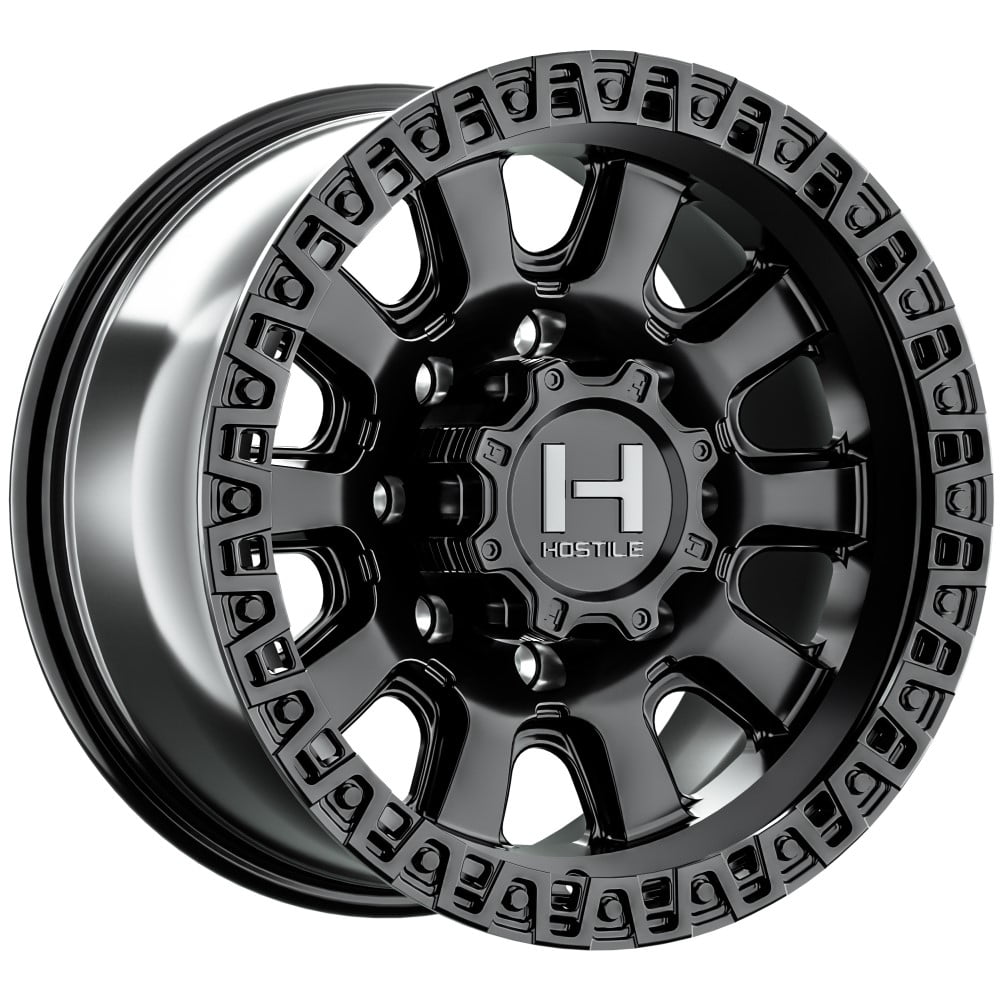 18x9 Hostile H138 Crawler Asphalt (Satin Black) Wheel 8x180 (12mm ...