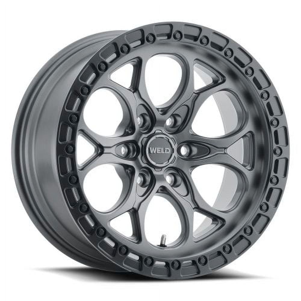 18x9 WELD Off-Road W107 Ledge Satin Gunmetal W/ Black Ring Wheel 6x5.5 ...