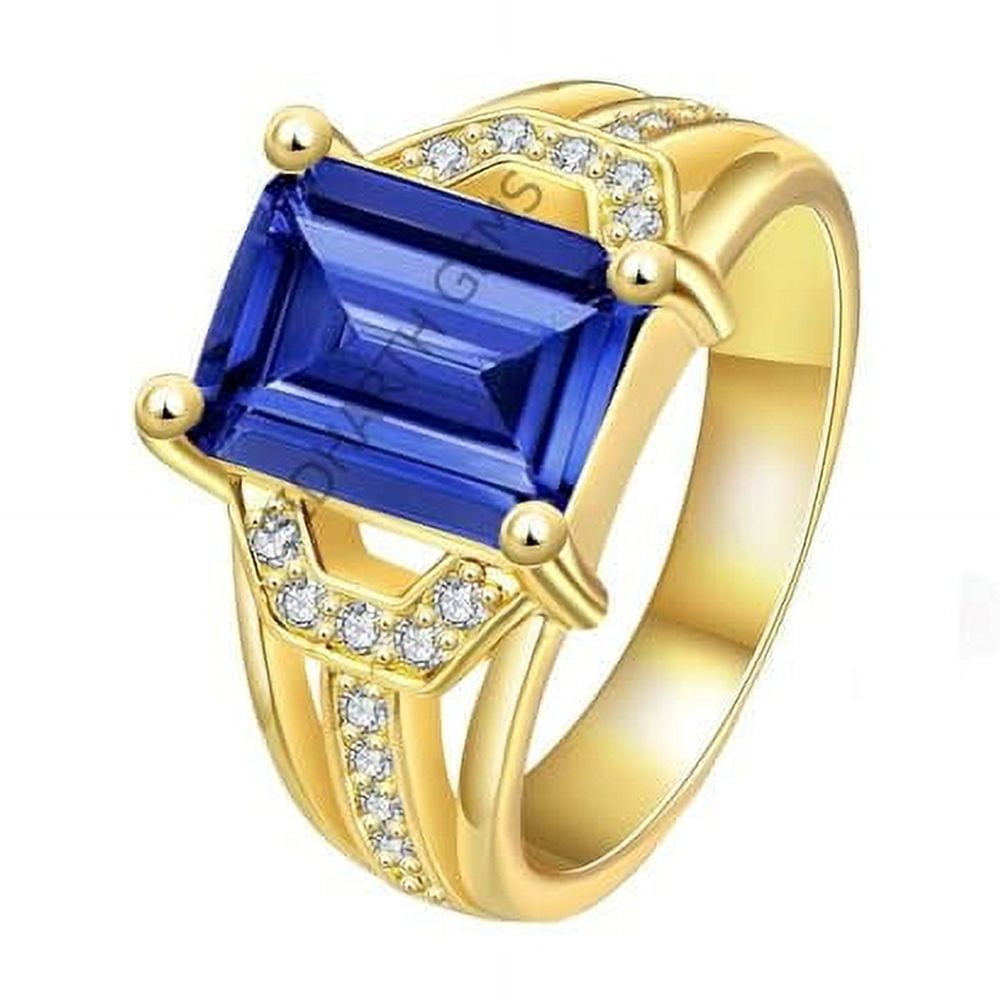 19.00 Carat Aaa+ Quality Natural Blue Sapphire Neelam Gold Plated ...