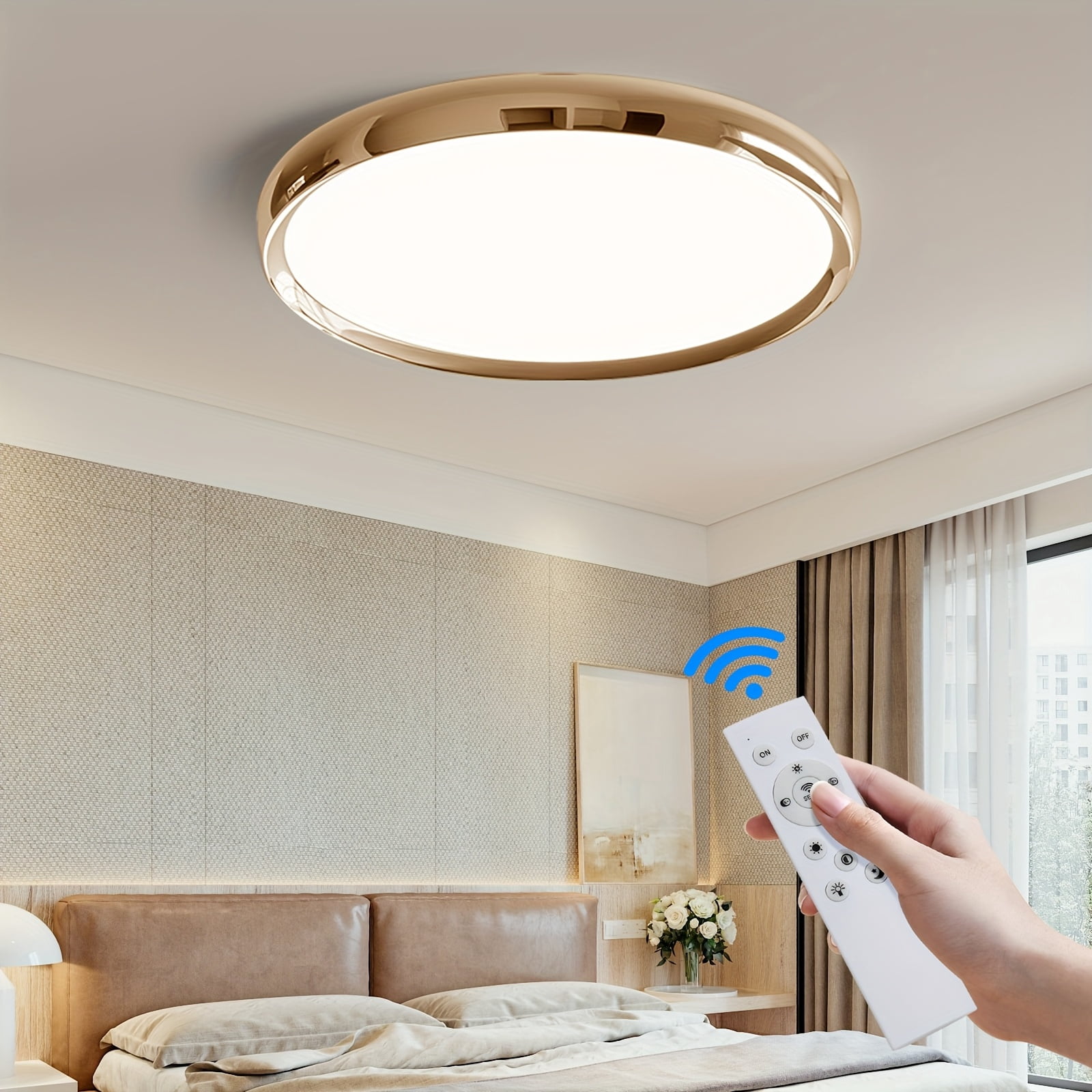 19.09" Modern Dimmable LED Ceiling Light - 30W, 3000K-6000K Color ...