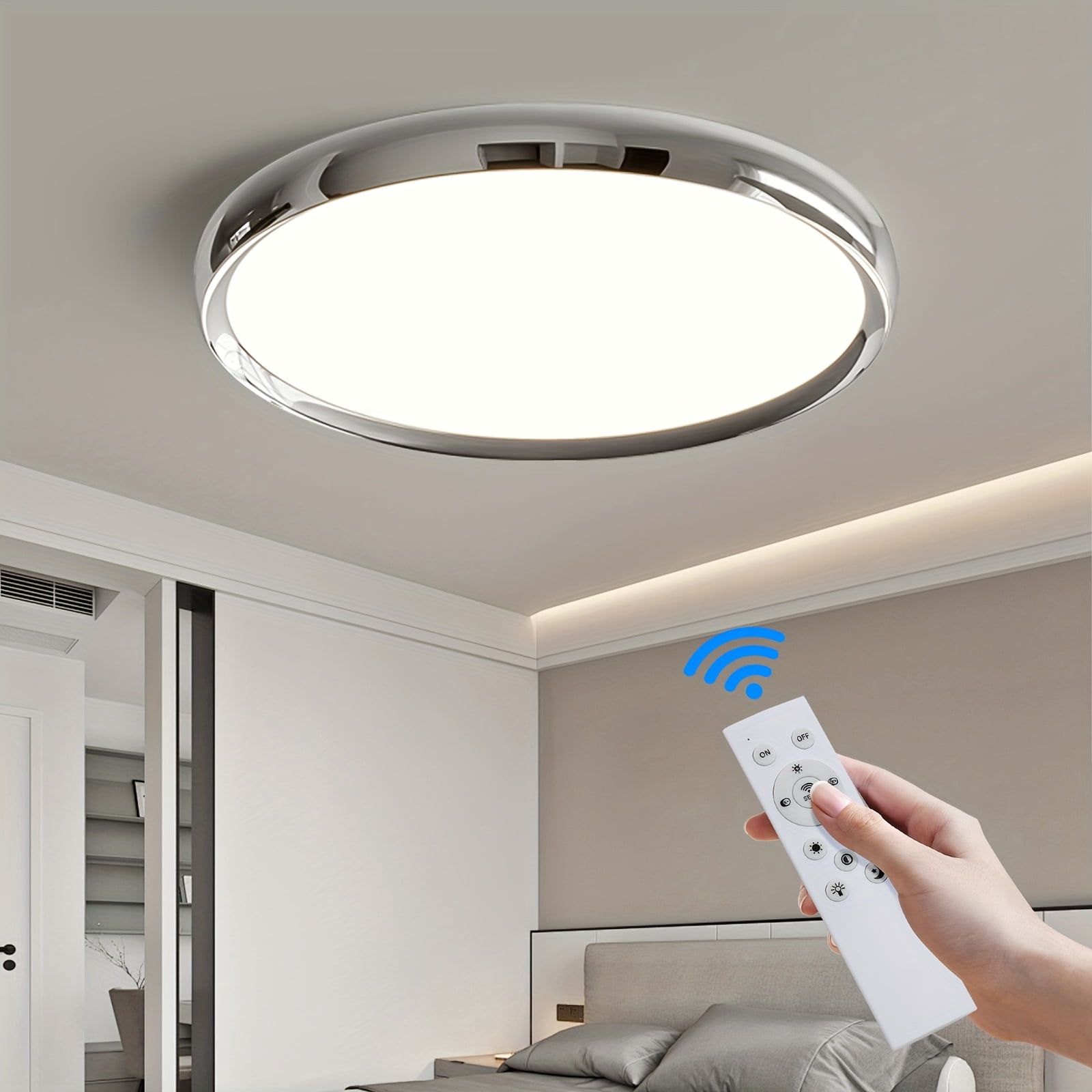 19.09" Modern Dimmable LED Ceiling Light - 30W, 3000K-6000K Color ...