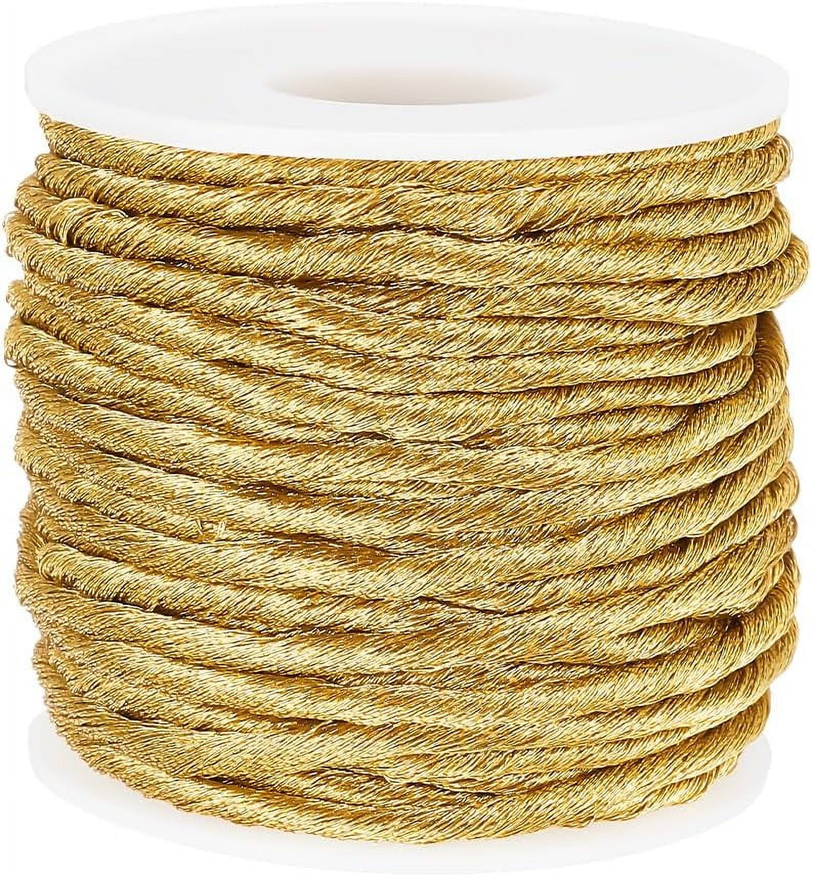 19.14 Yards Metallic Macrame Cord 3mm Gold Twist Metallic Thread ...