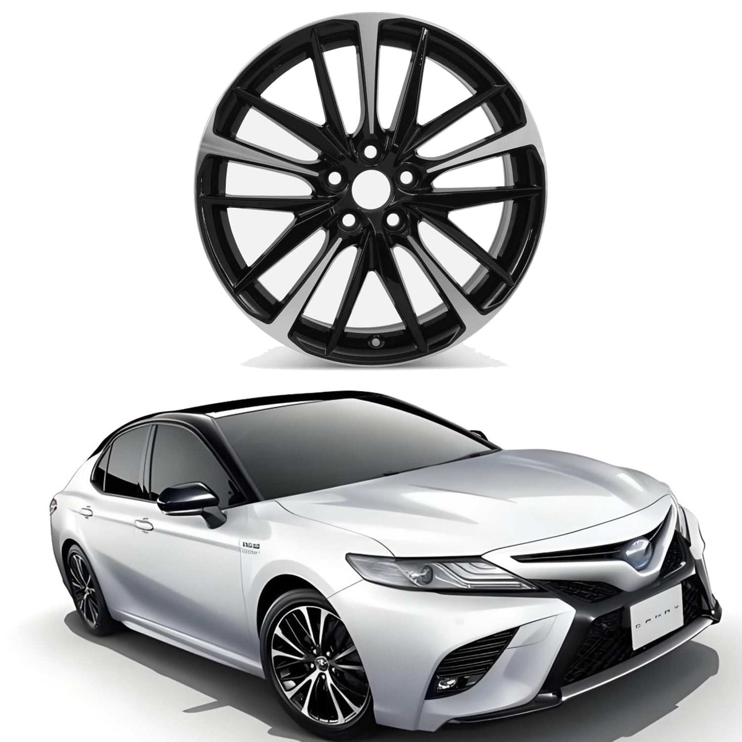 19" 19x8" New Replacement Machined and Black Aluminum Alloy Wheel Rim ...