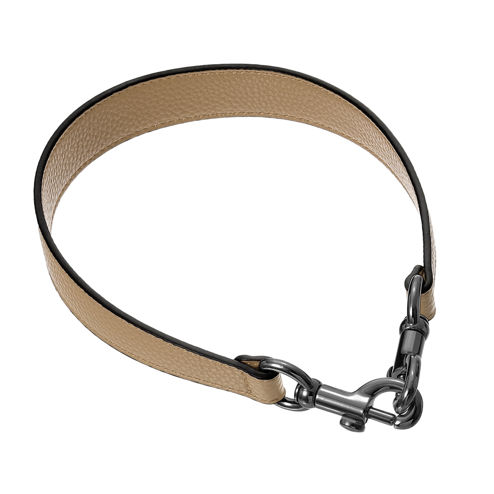 Uxcell 1 Count PU Leather Short Bag Strap with Clasp Tawny, Grey Buckle ...