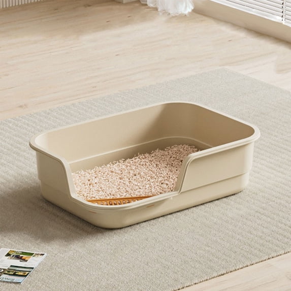 19.29In Semi Enclosed Cat Litter Box with Extra Large High Sides, Low ...