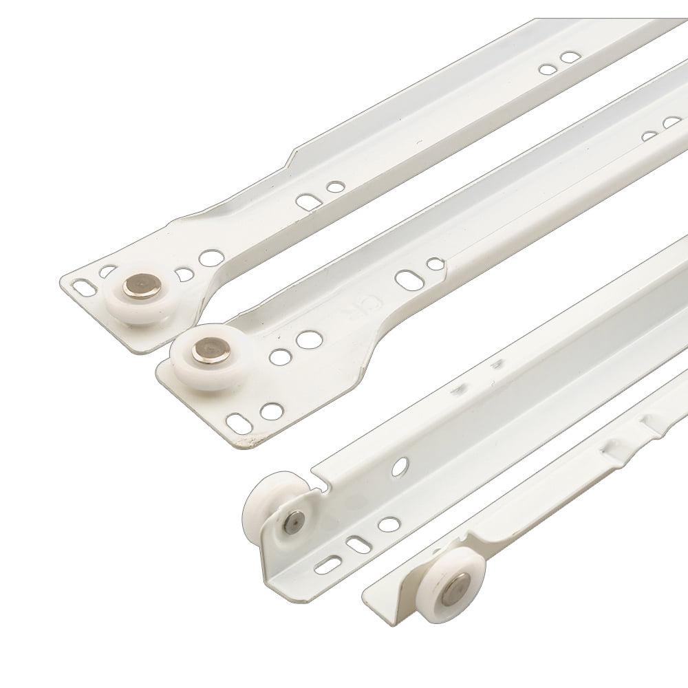 19-3/4 in. White Painted Steel Bottom-Mount Self-Closing Drawer Slides ...