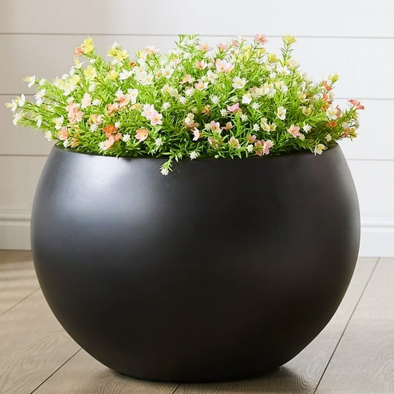 Balcony Flower Pot Thickened Large Plastic Planter with Drainage Saucer ...