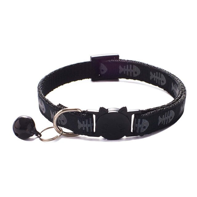 19-32cm Adjustable Cat Collar Cute Fishbone Print Breakaway Good ...