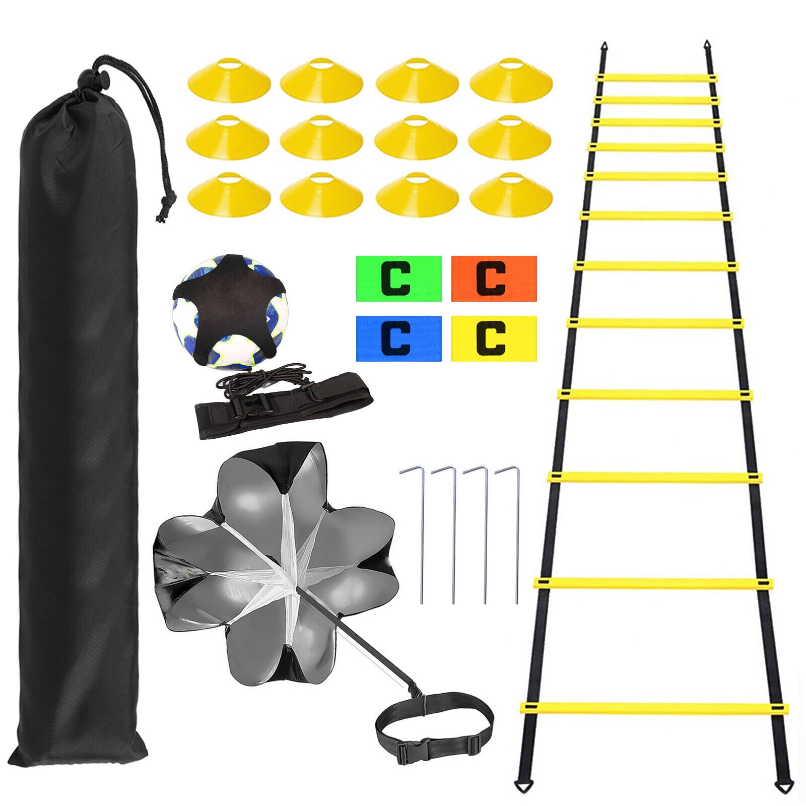 19/42Pcs Speed Agility Training Equipment Set Ladder Running Parachute ...