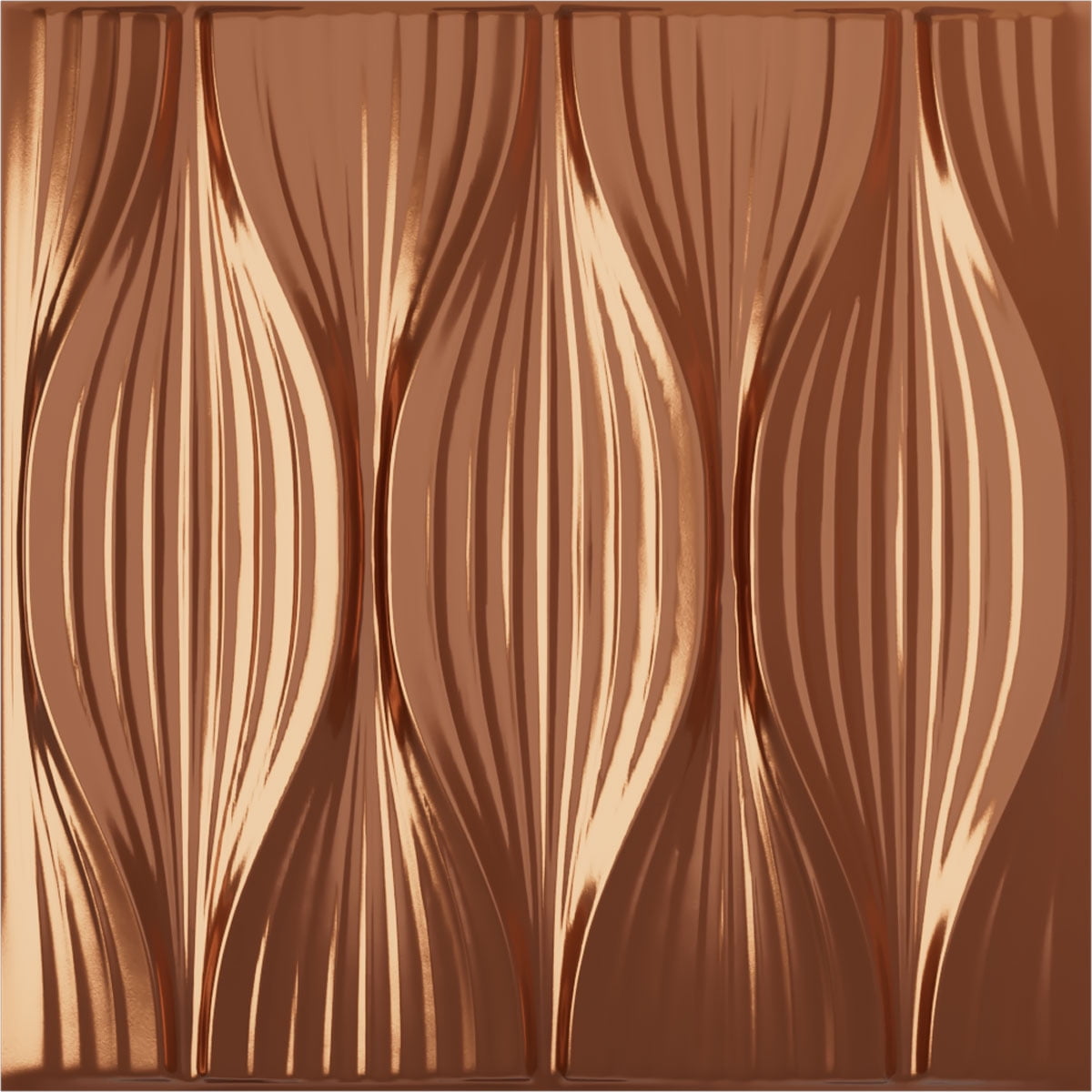 19 5/8"W x 19 5/8"H Willow EnduraWall Decorative 3D Wall Panel, Bright Coat Copper (Covers 2.67 ...