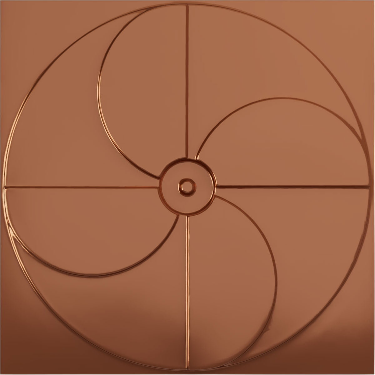 19 5/8"W x 19 5/8"H Windmill EnduraWall Decorative 3D Wall Panel, Bright Coat Copper (Covers 2. ...