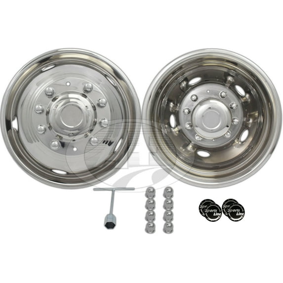 19.5” Ford 450 550 05~17 Stainless Steel Wheel Simulator Dually rim ...