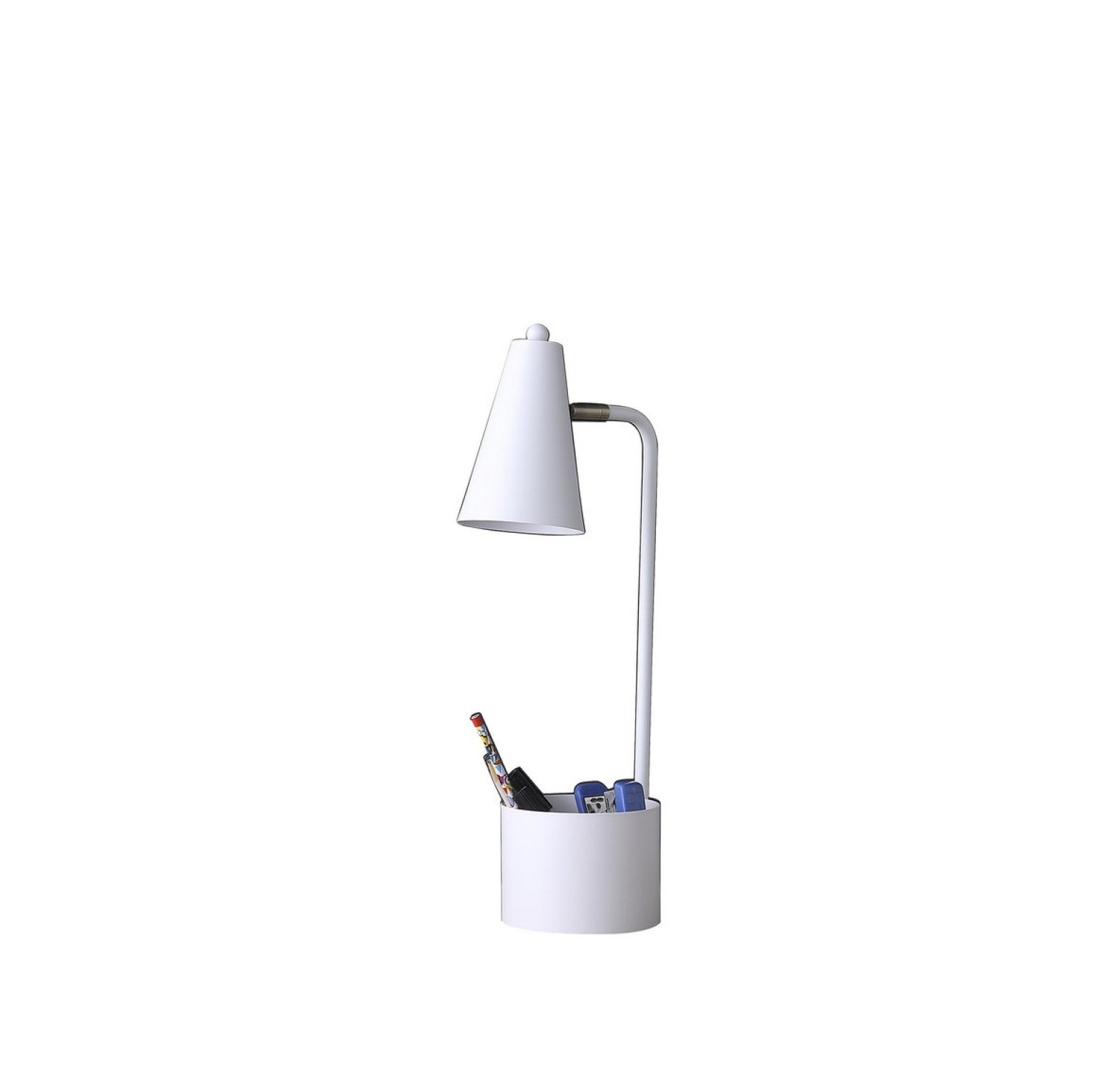 19.5" In Student White Metal Task Desk Lamp W/ Organizer White + Metal ...