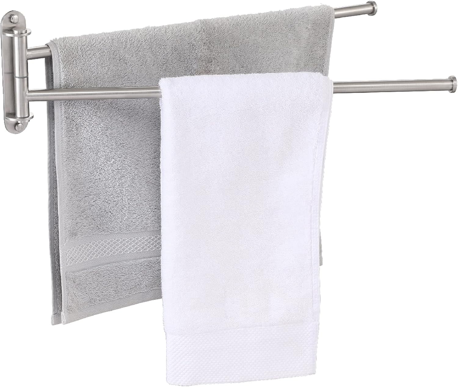 19.5-Inch Bathroom Towel Rack, Swivel Towel Rack with 2-Arm, Swing Out ...