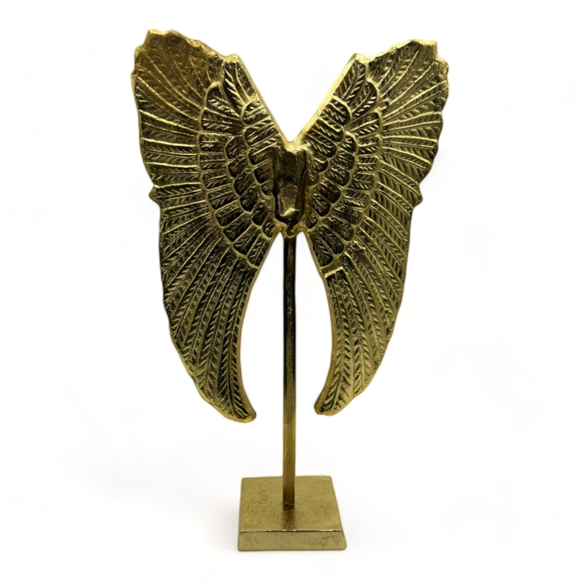 19.5 inch Gold Decorative Metal Wing Sculpture by 90210 Kitchen and ...