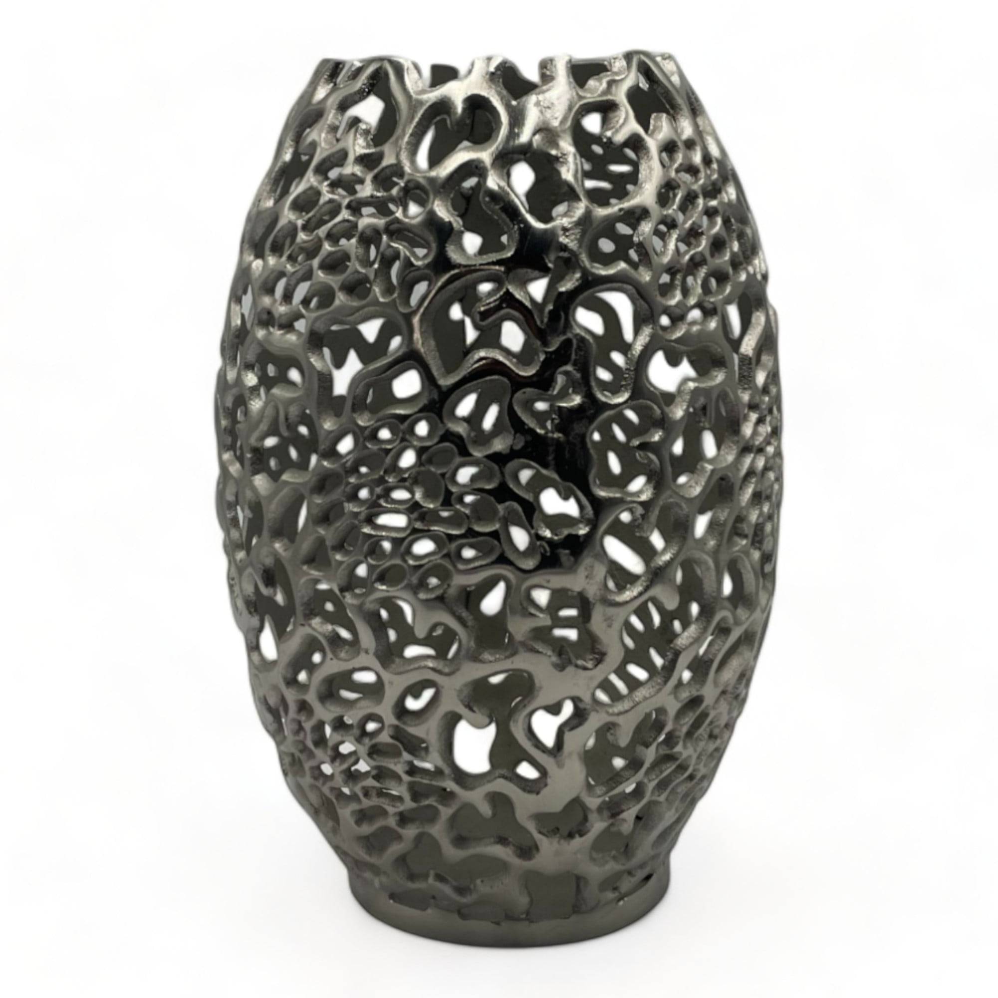 19.5 inch Nickel Decorative Metal Flower Vase by 90210 Kitchen and Bath ...