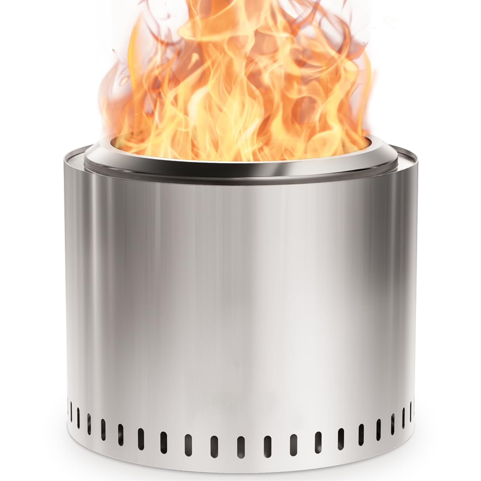 19.5 inch Stainless Steel Smokeless Fire Pit, Outdoor Smokeless Firepit ...