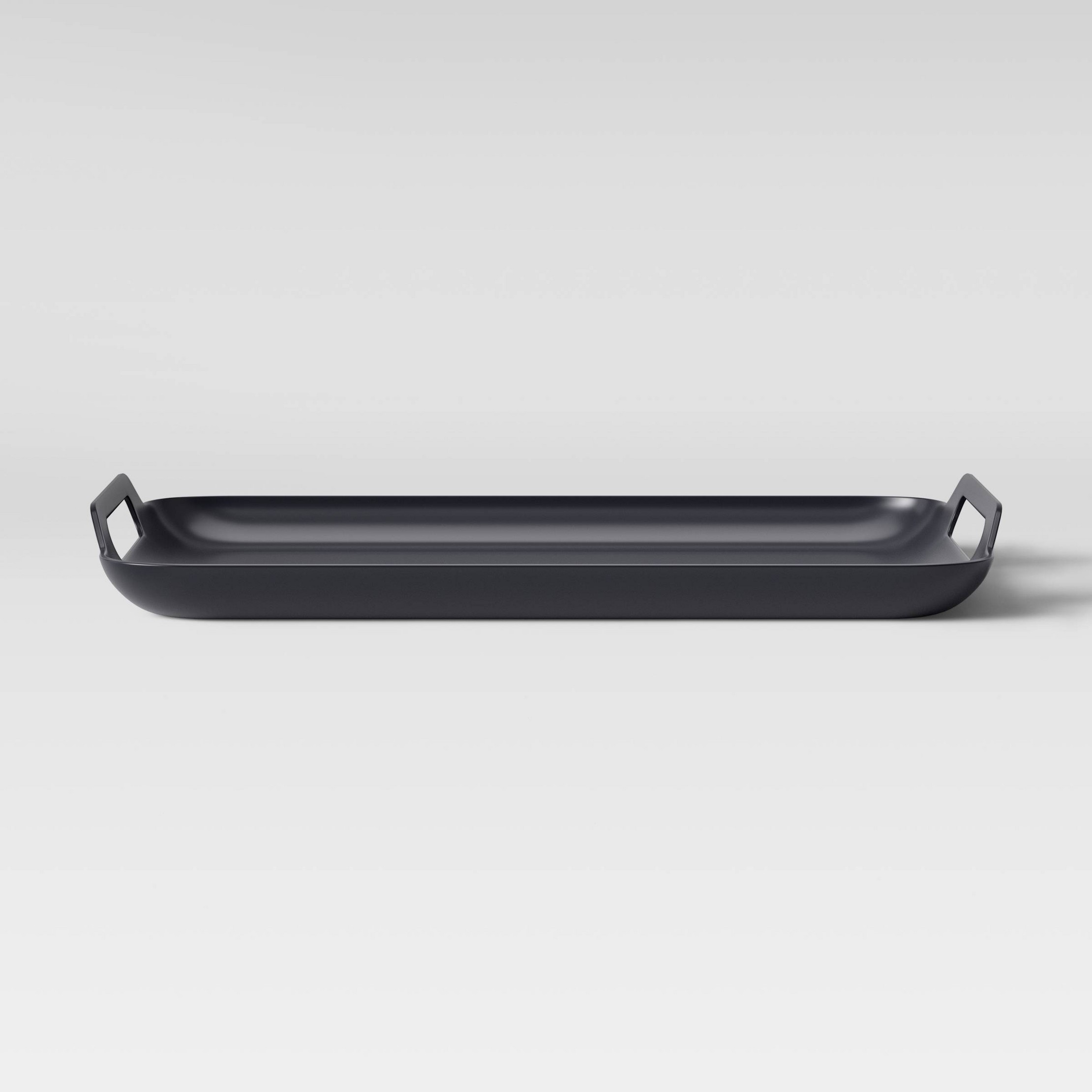 19.5" x 13.5" Plastic Serving Platter Gray: Microwave & Dishwasher Safe ...
