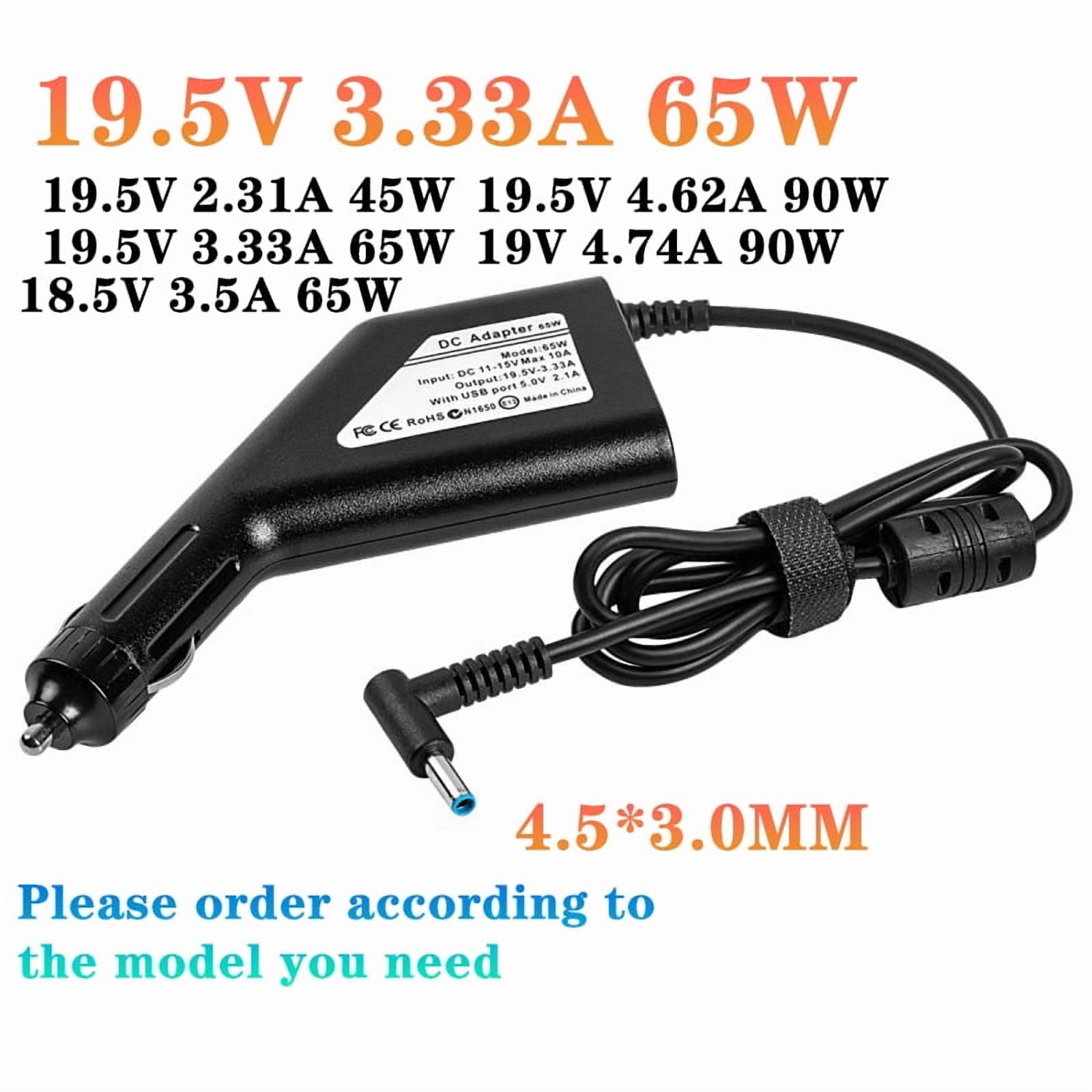 19.5V 3.33A 4.62A 2.31A 4.74A 3.5A Laptop DC Power Adapter Car Charger ...