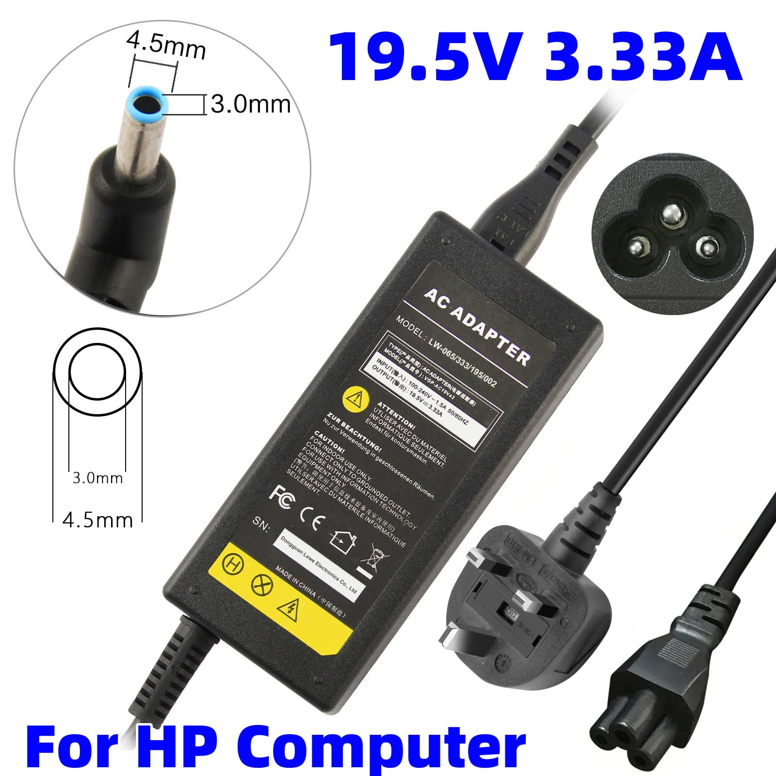 19.5V 3.33A 65W AC Adapter Charger For HP Stream 11 13 14 15 Notebook ...