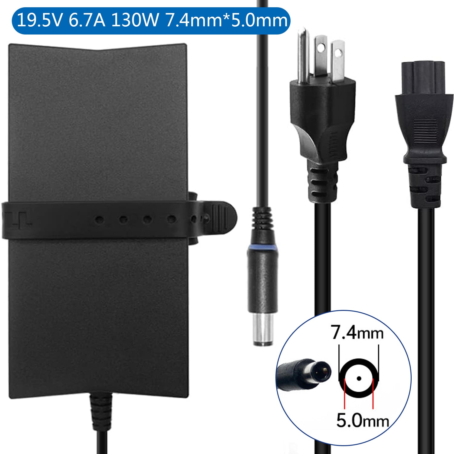 19.5V 6.7A 130W 7.4mm*5.0mm Laptop AC Adapter Charger for Dell Inspiron ...