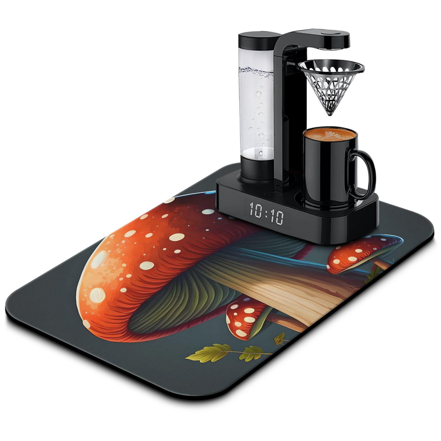 19.5x12 inch Kitchen Counter Drying Mat with Mushroom, Fern, Berry ...