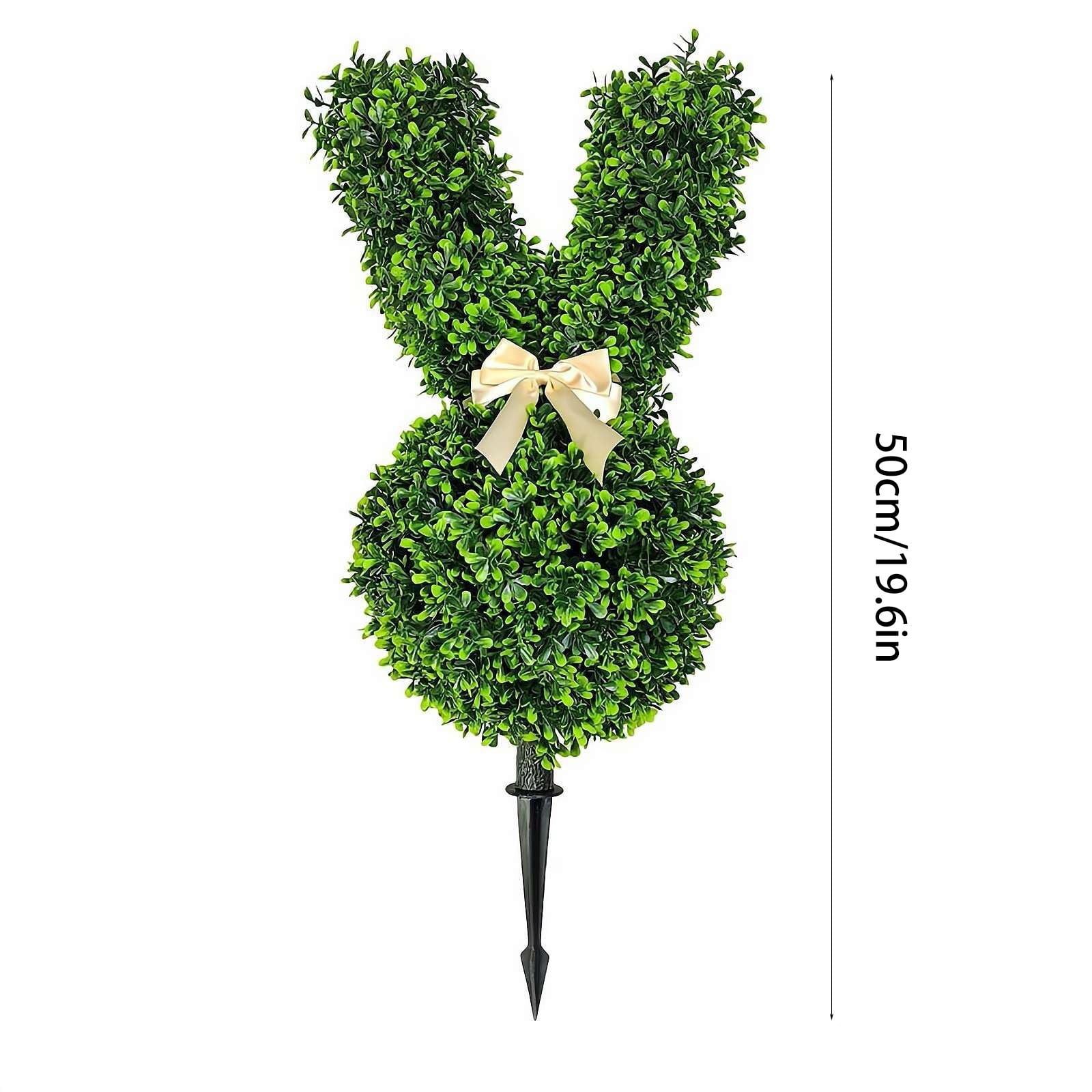 19.6 INCH 2025 Easter Outdoor Decorations Bunny Topiary, Green ...