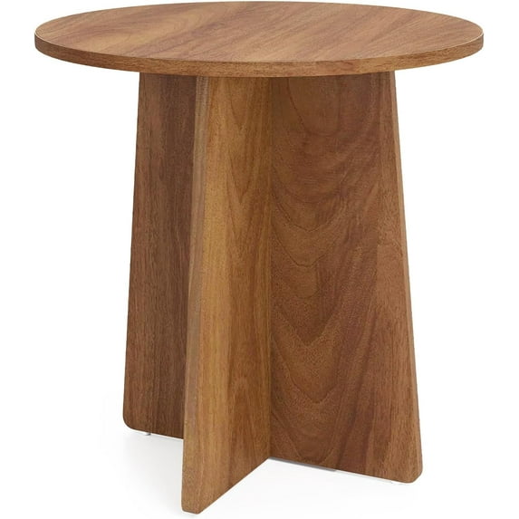 19.6 Inch Round Side Table, Modern End Table with MDF Wood Tabletop ...
