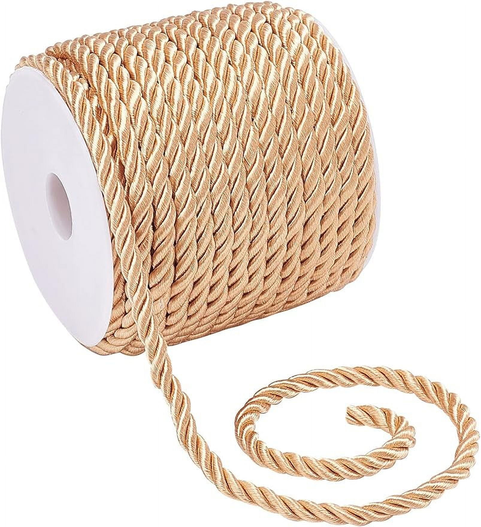 19.6 Yard Golden Silk Rope 3-Ply Christmas Cording 5mm Twisted Cord ...