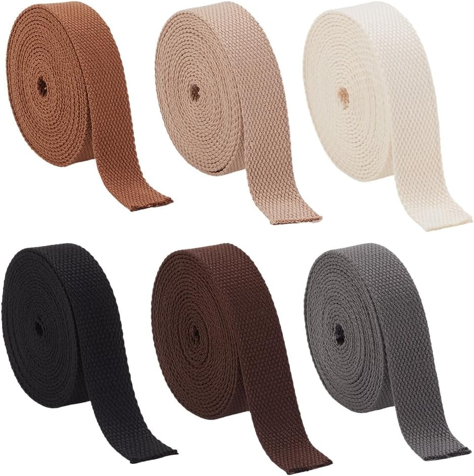 19.6 Yards Heavy Sewing Webbing 6 Colors Cotton Webbing 1'' Flat ...