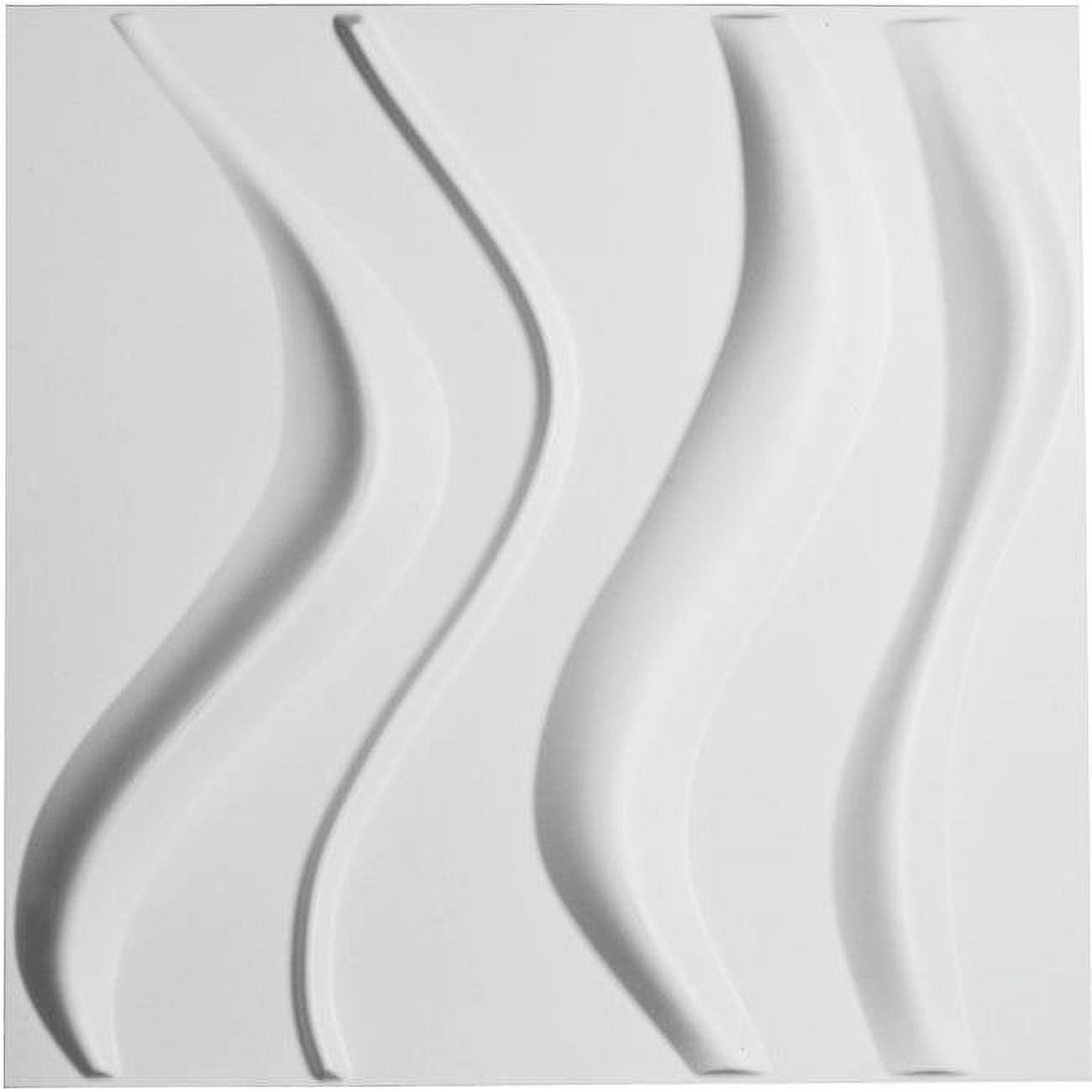 19.63 x 19.63 in. Wave Endura Wall Decorative 3D Wall Panel, White ...