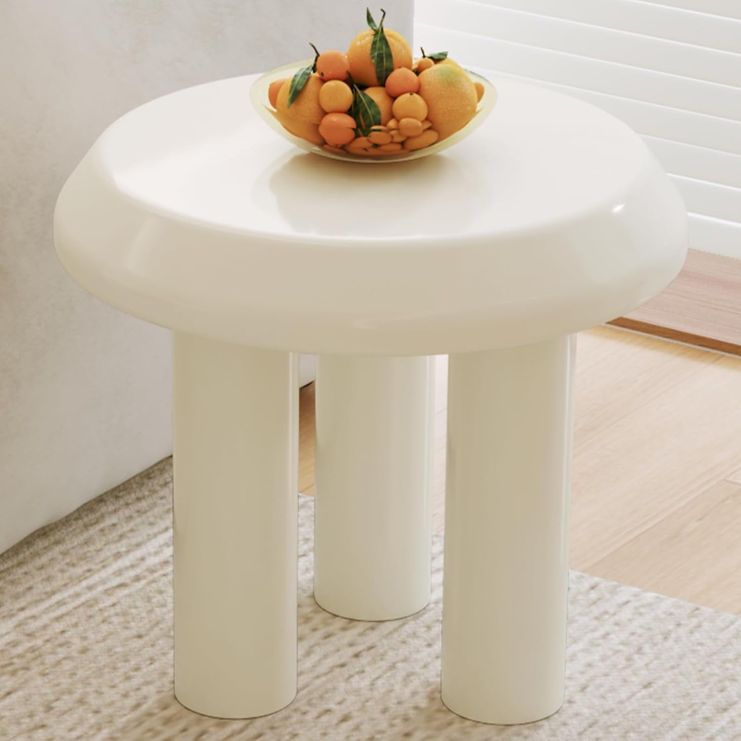 19.68" Round Side Table for Living Room, Modern Circle End Table Circular Nightstand for Bedroom ...