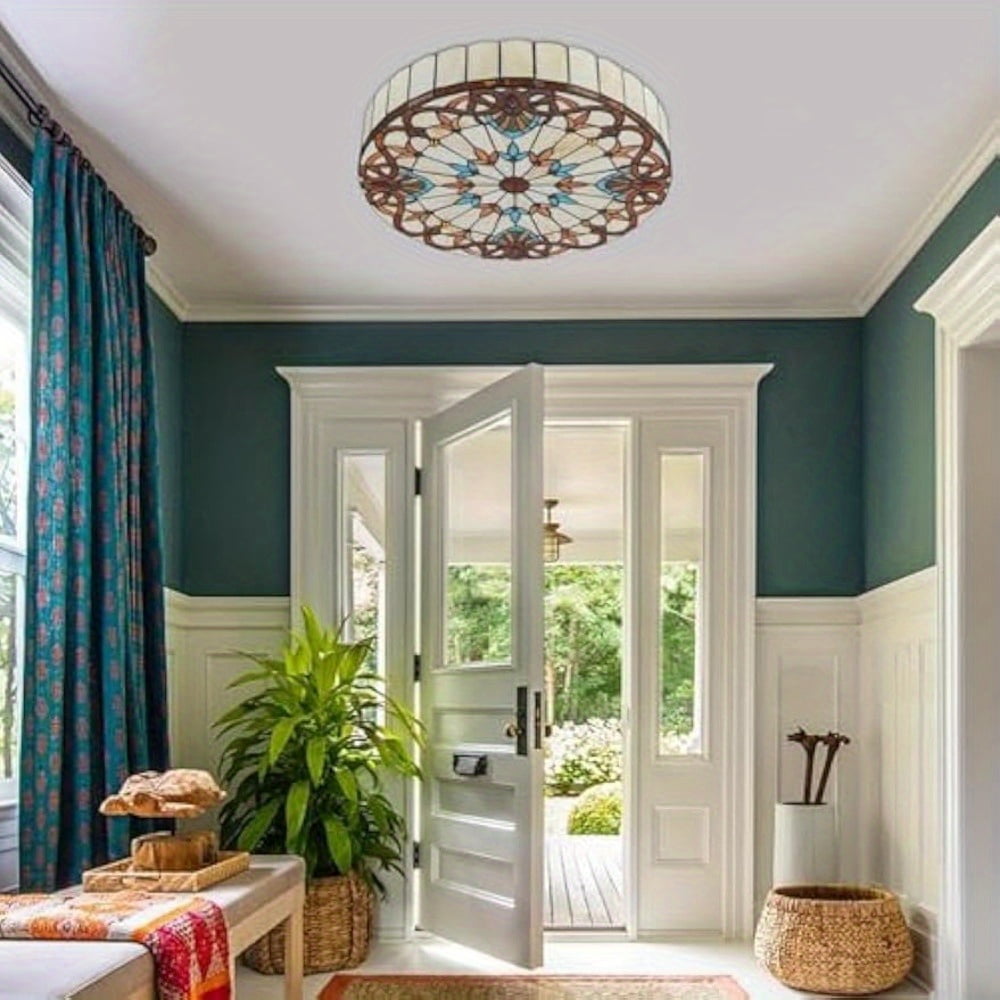 19.68" Vintage Modern Round LED Chandelier - Metal & Glass, Intricate ...