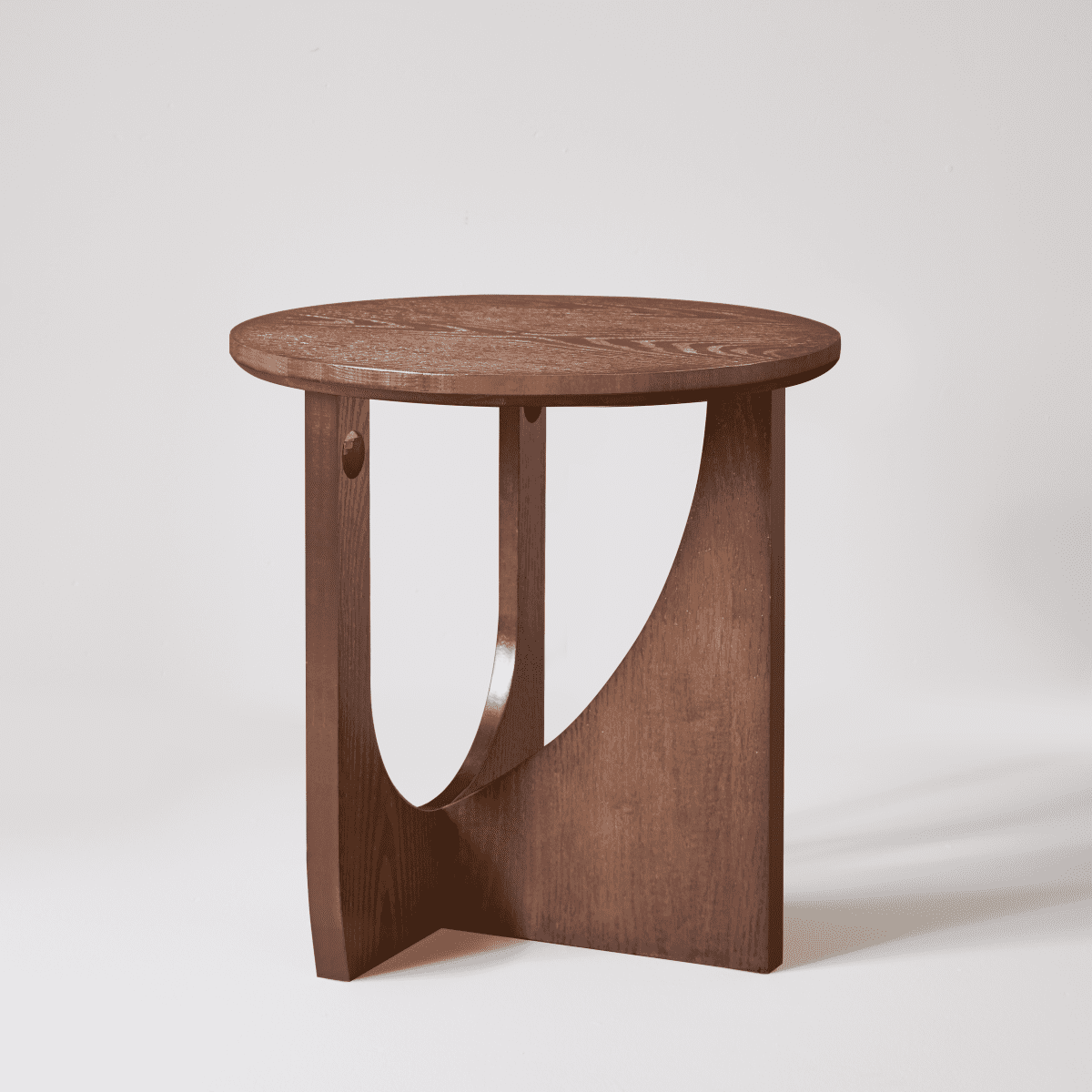 19.68" Walnut 100% Solid Wood Side Table Rustic Round End Table Simple ...