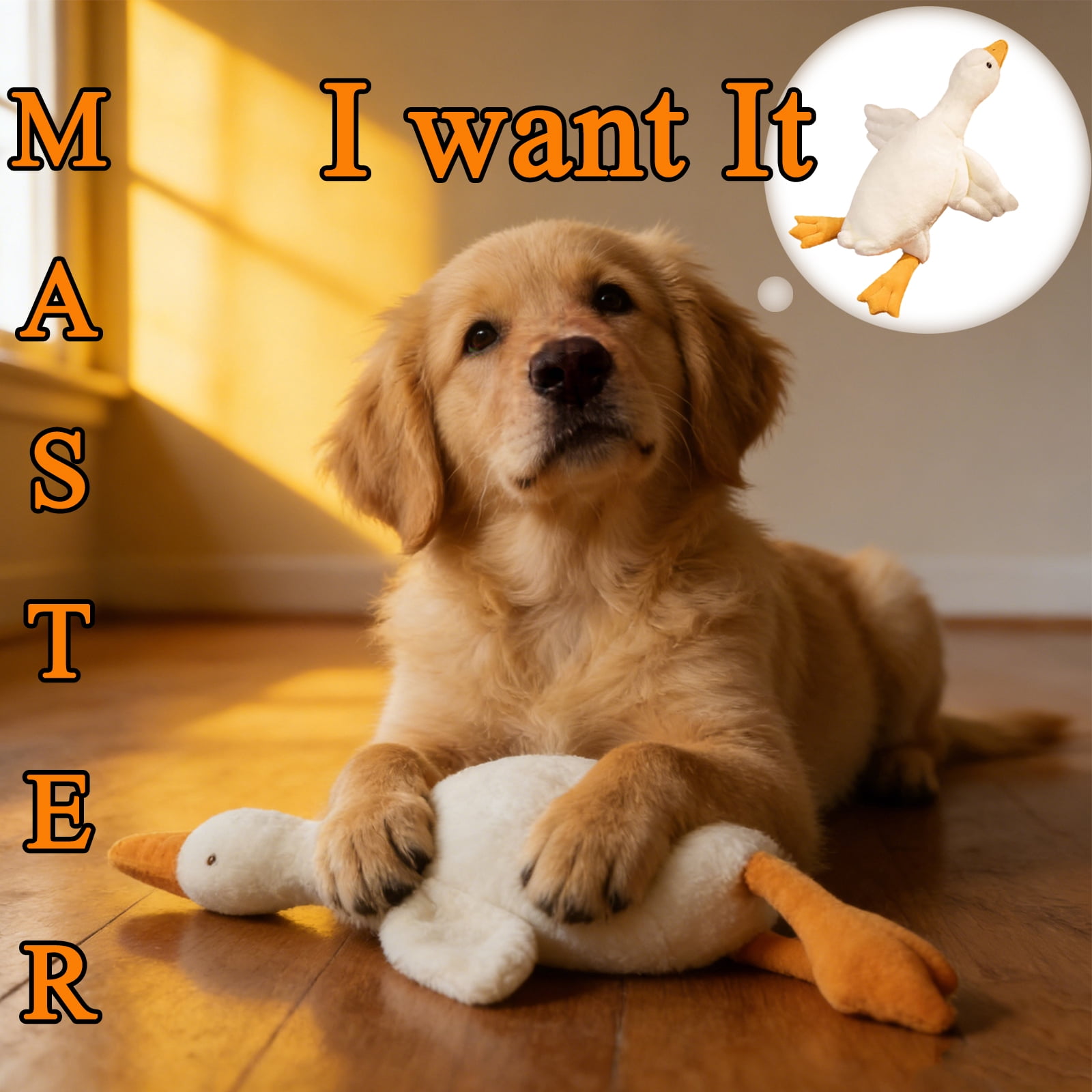 19.68" White Duck Dog Toy for Aggressive Chewers Extra Durable Plush ...