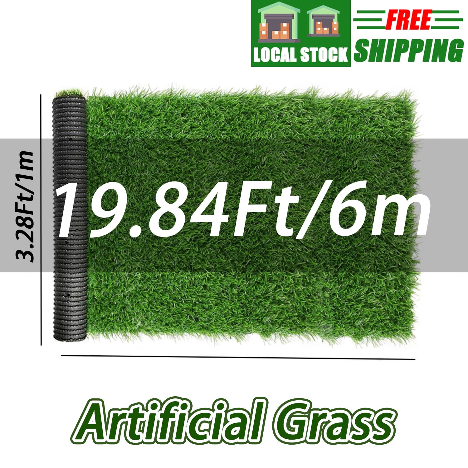 19.69*3.28Ft Artificial Grass, Green Turf Lawn, Fake Grass Decor, Grass ...