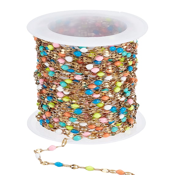 19.69 Feet Enamel Jewelry Making Chain 316L Stainless Steel Dapped ...