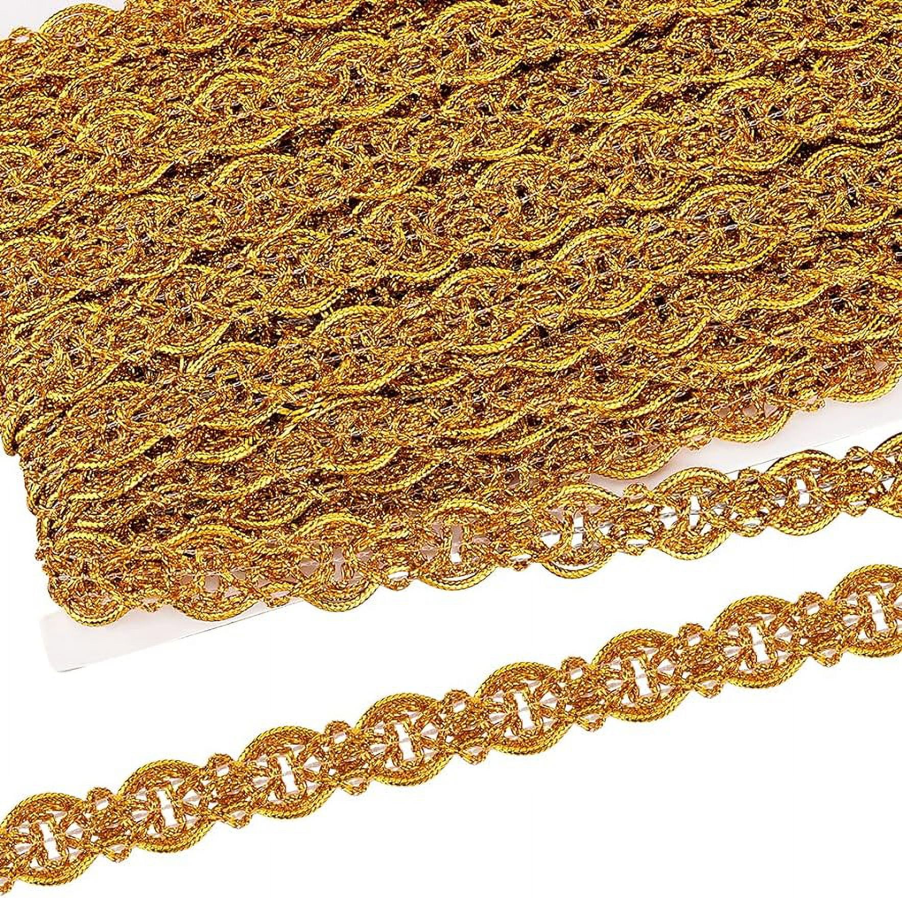 19.69 Yards Metallic Braid Lace Trim 18mm Wide Filigree Corrugated Lace ...