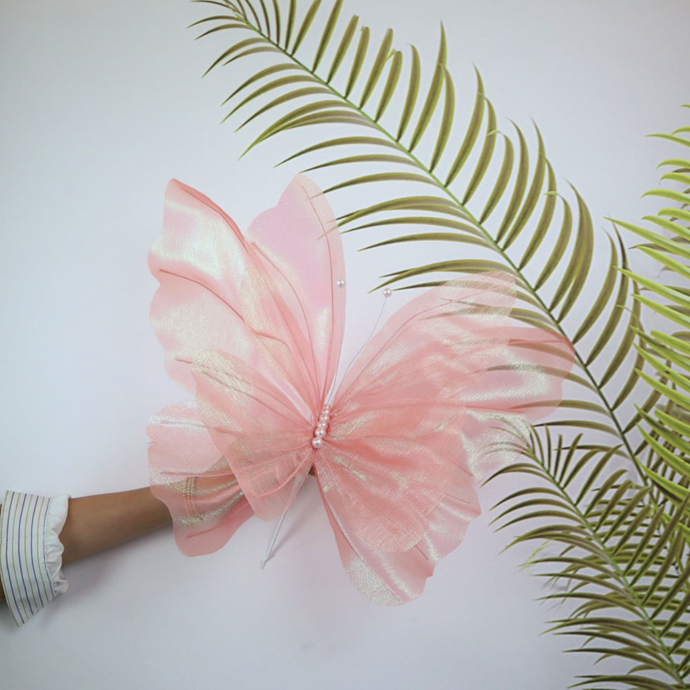 19.69inch Pink Outdoor Simulated Plastic Flower Large Silk Butterfly ...