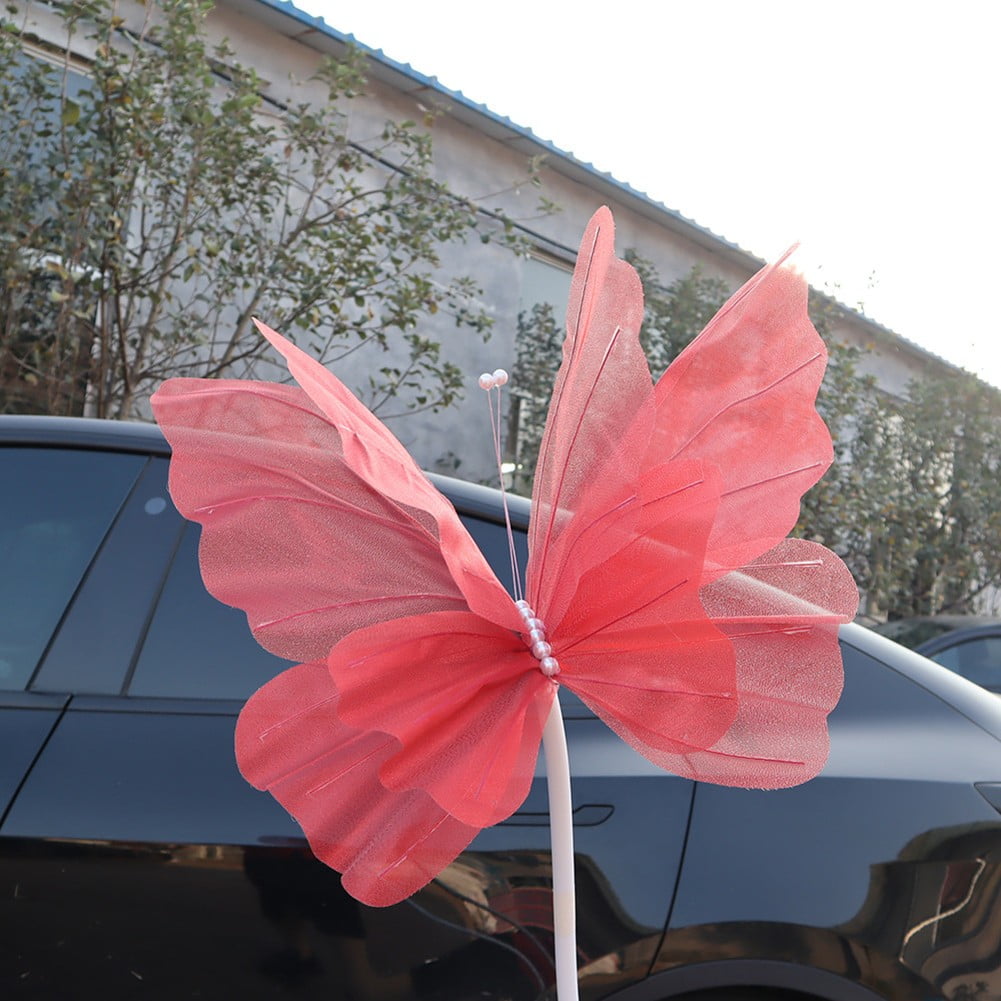 19.69inch Red Outdoor Simulated Plastic Flower Large Silk Butterfly ...