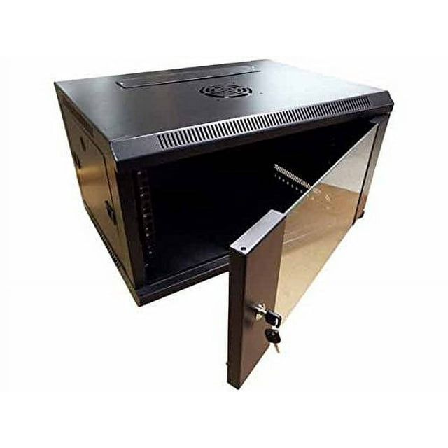19" 6U Wall Mount Network Cabinet Enclosure - Black - Walmart.com