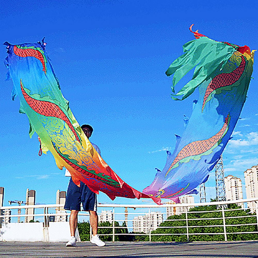 19.6ft Washable Silk-like Dragon Poi for Kids & Adults, 6 meters of ...