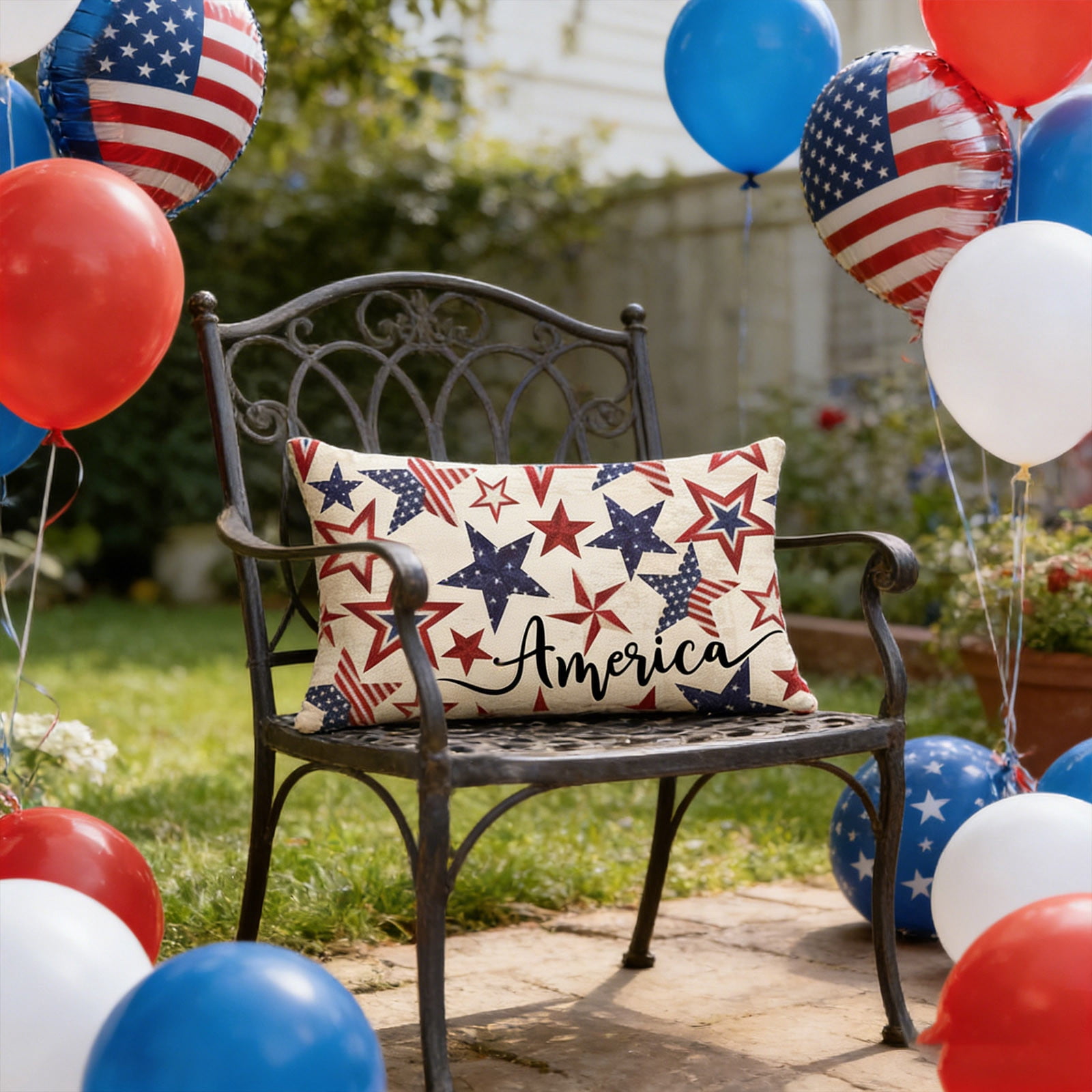 19.6x11.8in Linen Pillow Covers Independence Day Throw Pillow Cases For ...