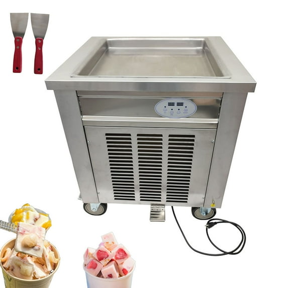 19.7''*19.7" Ice Cream Machine Fried Ice Cream Roll Machine Stir-Fried Ice Cream Pan with 2 ...