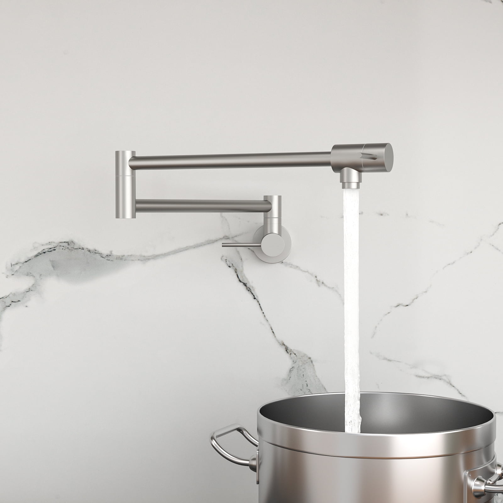 19-7/8 Inch Pot Filler Stainless Steel Faucet Brushed Nickel Commercial ...