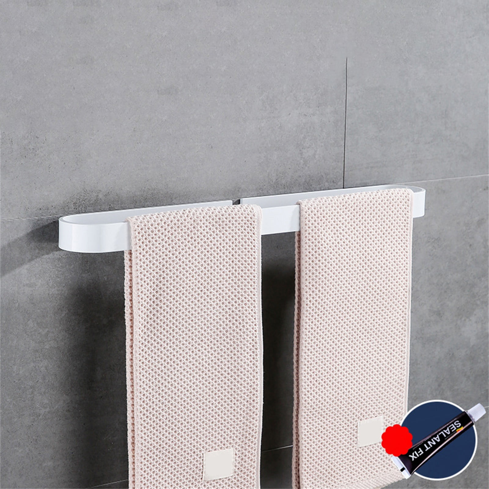 19.7" Adhesive Hand Towel Holder, Aluminium Alloy Bathroom Towel ...