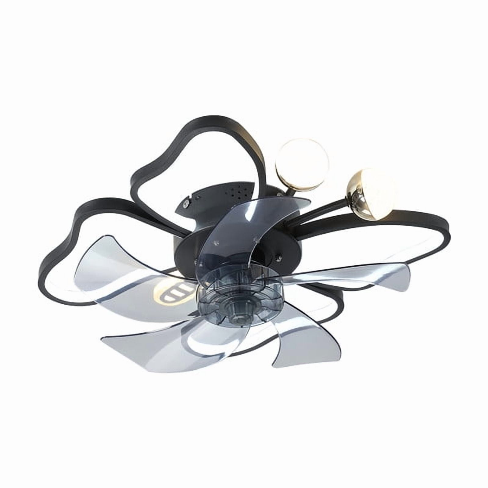 19.7" Butterfly Ceiling Fan with Light and Remote, Black Flush Mount ...